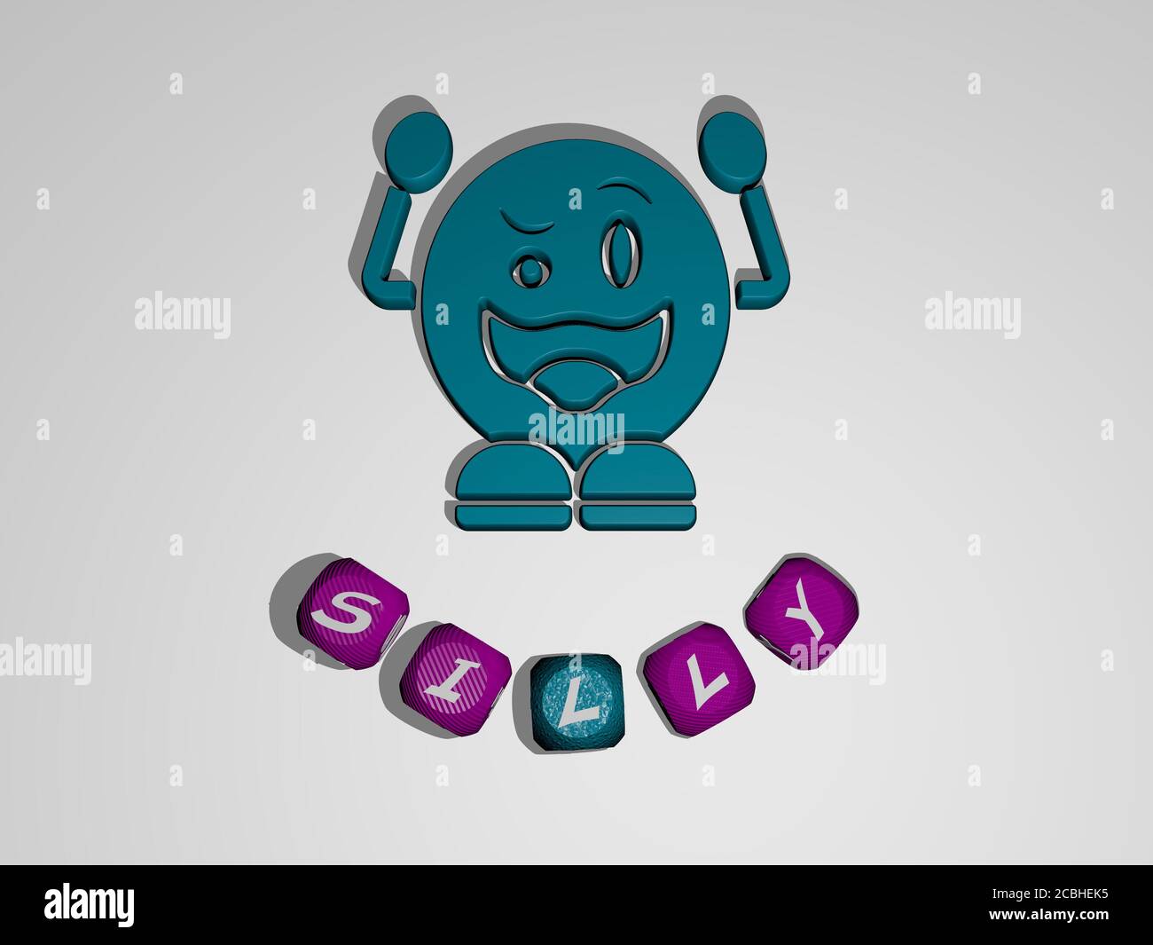 SILLY text around the 3D icon - 3D illustration for cartoon and funny ...