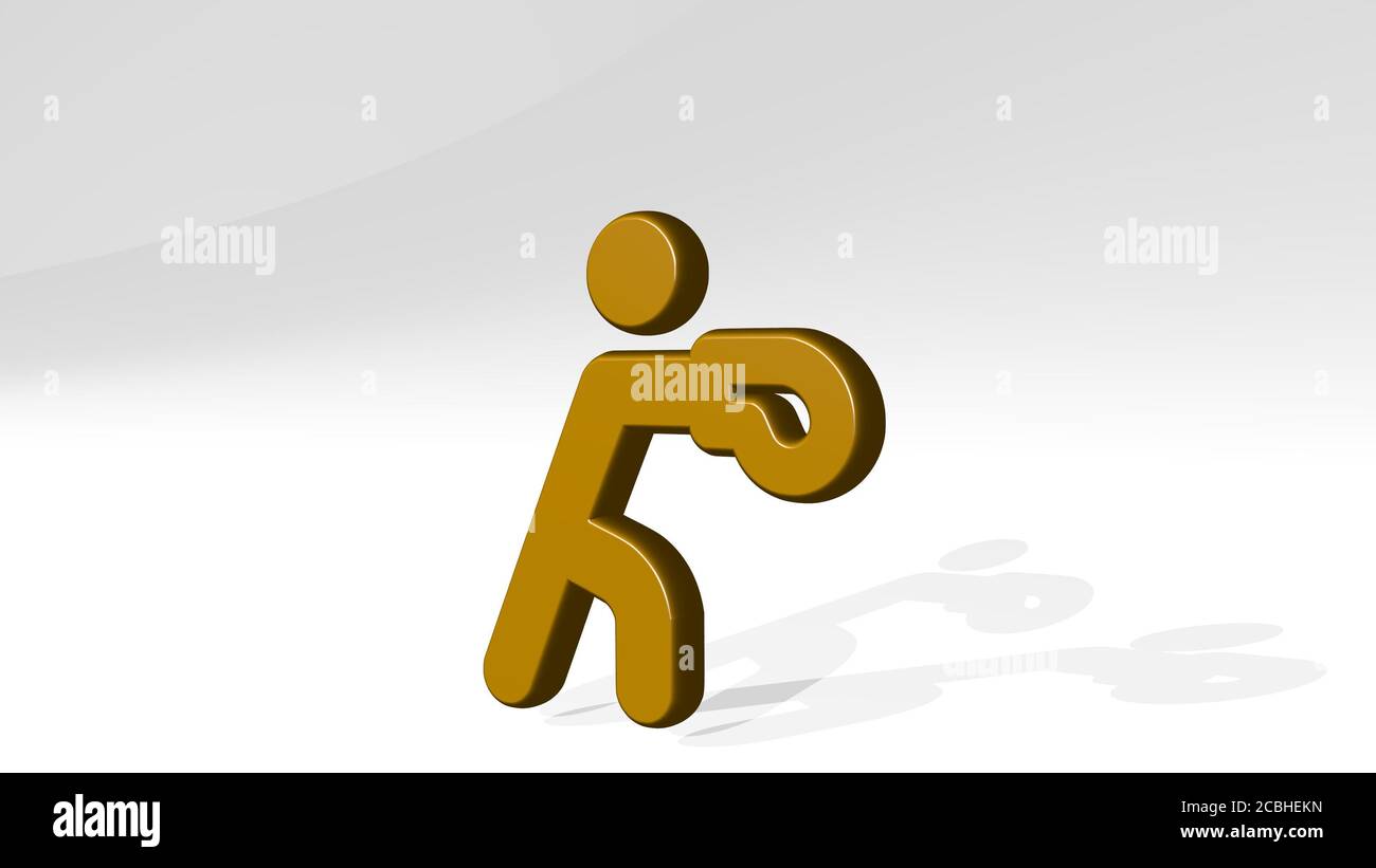 BOXING BOXER 3D icon casting shadow - 3D illustration for background ...