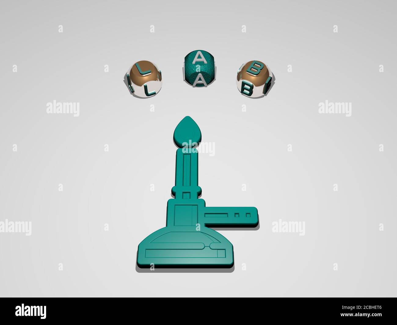 LAB circular text of separate letters around the 3D icon - 3D ...