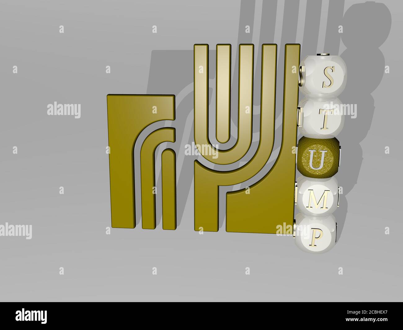 stump 3D icon beside the vertical text of individual letters - 3D ...