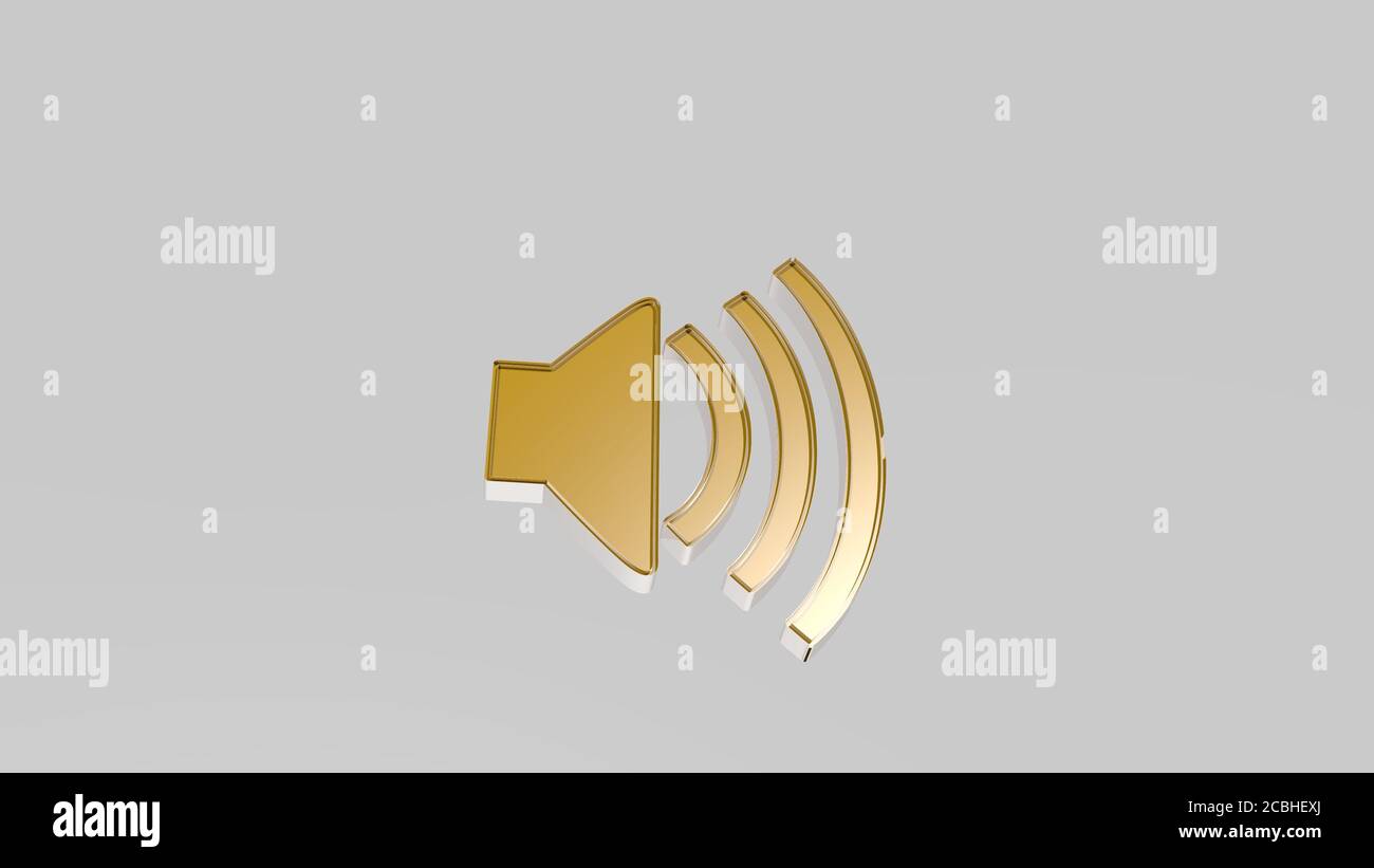 SOUND PLAYING SIGN made by 3D illustration of a shiny metallic ...