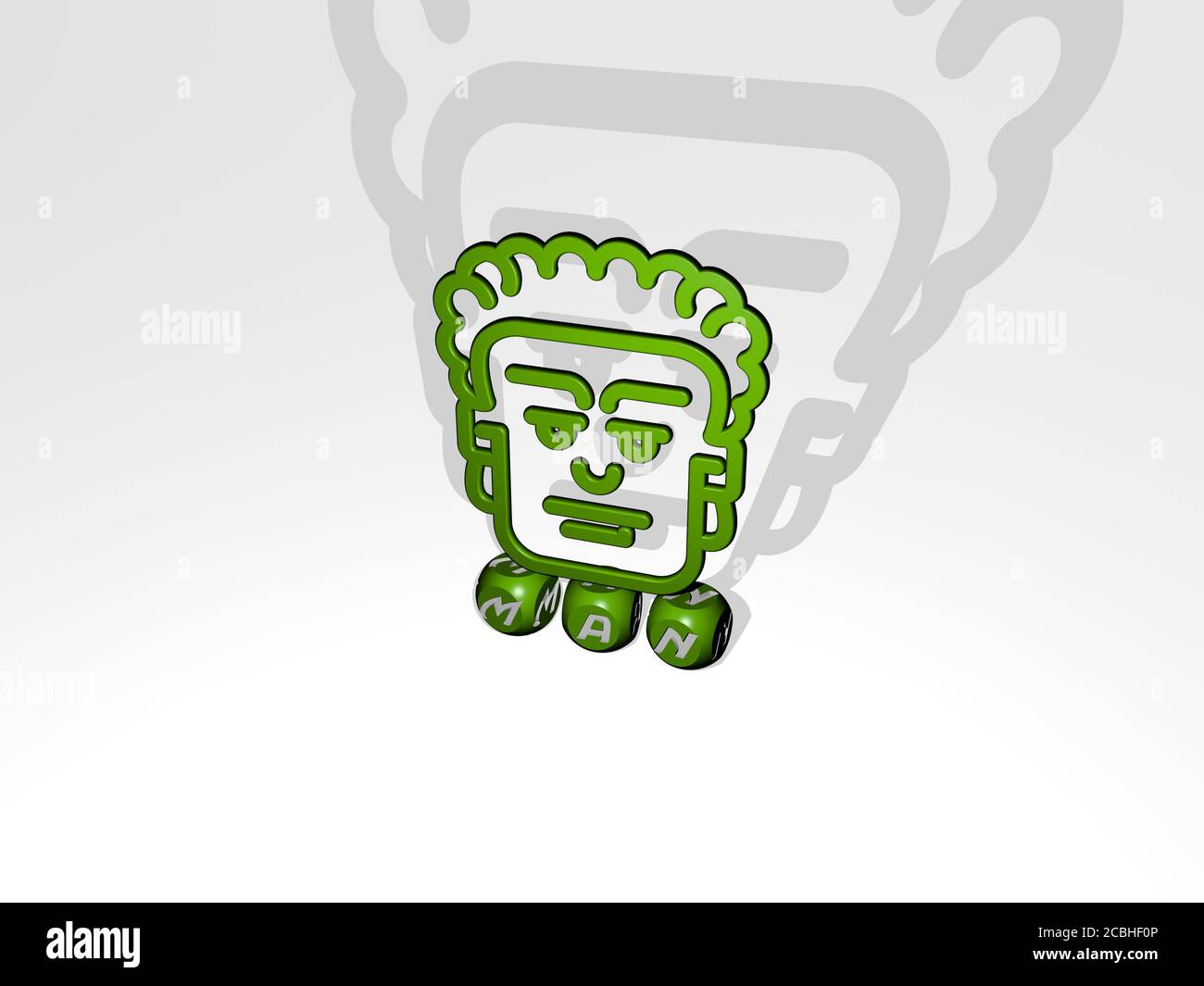 MAN 3D icon over cubic letters - 3D illustration Stock Photo - Alamy