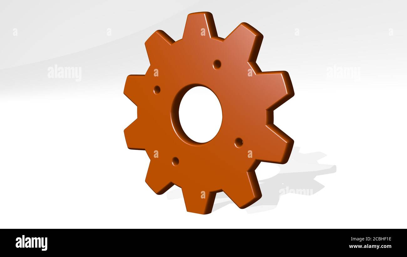 COG 3D icon casting shadow - 3D illustration for gear and background ...