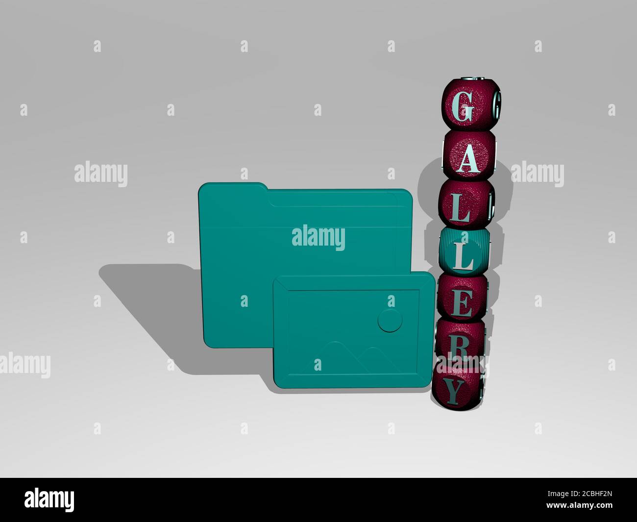 gallery text beside the 3D icon - 3D illustration for art and ...