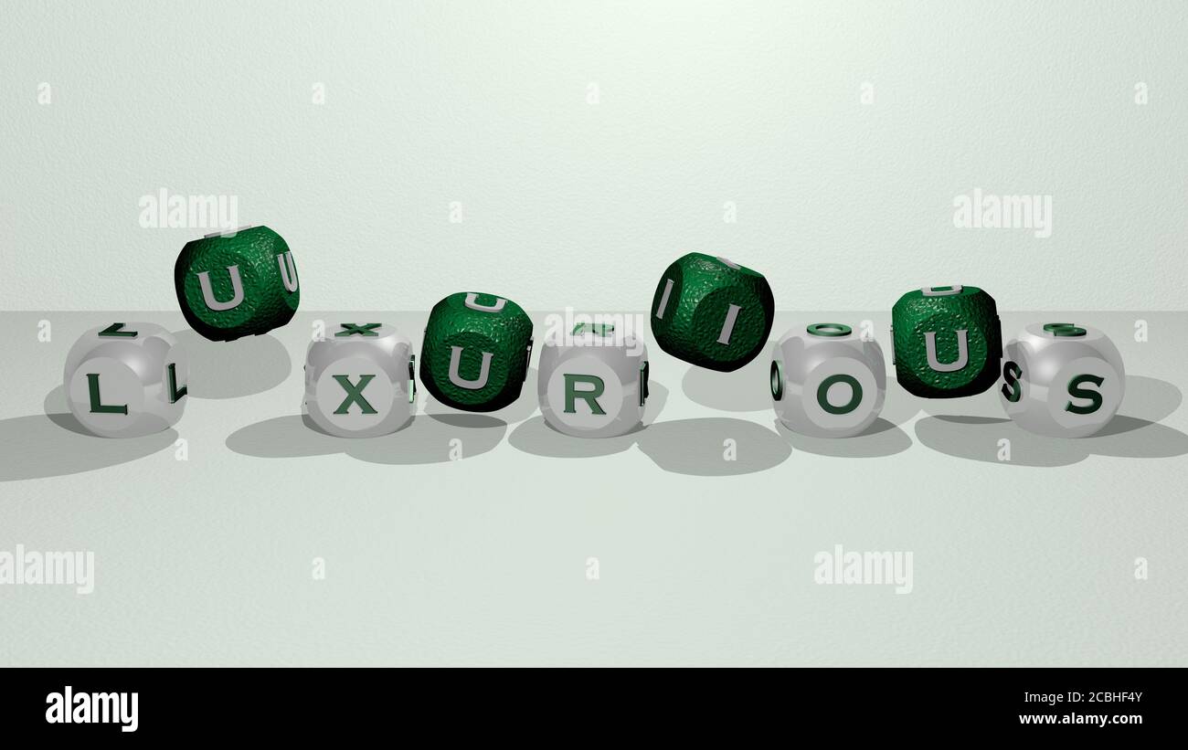 LUXURIOUS dancing cubic letters - 3D illustration for background and ...