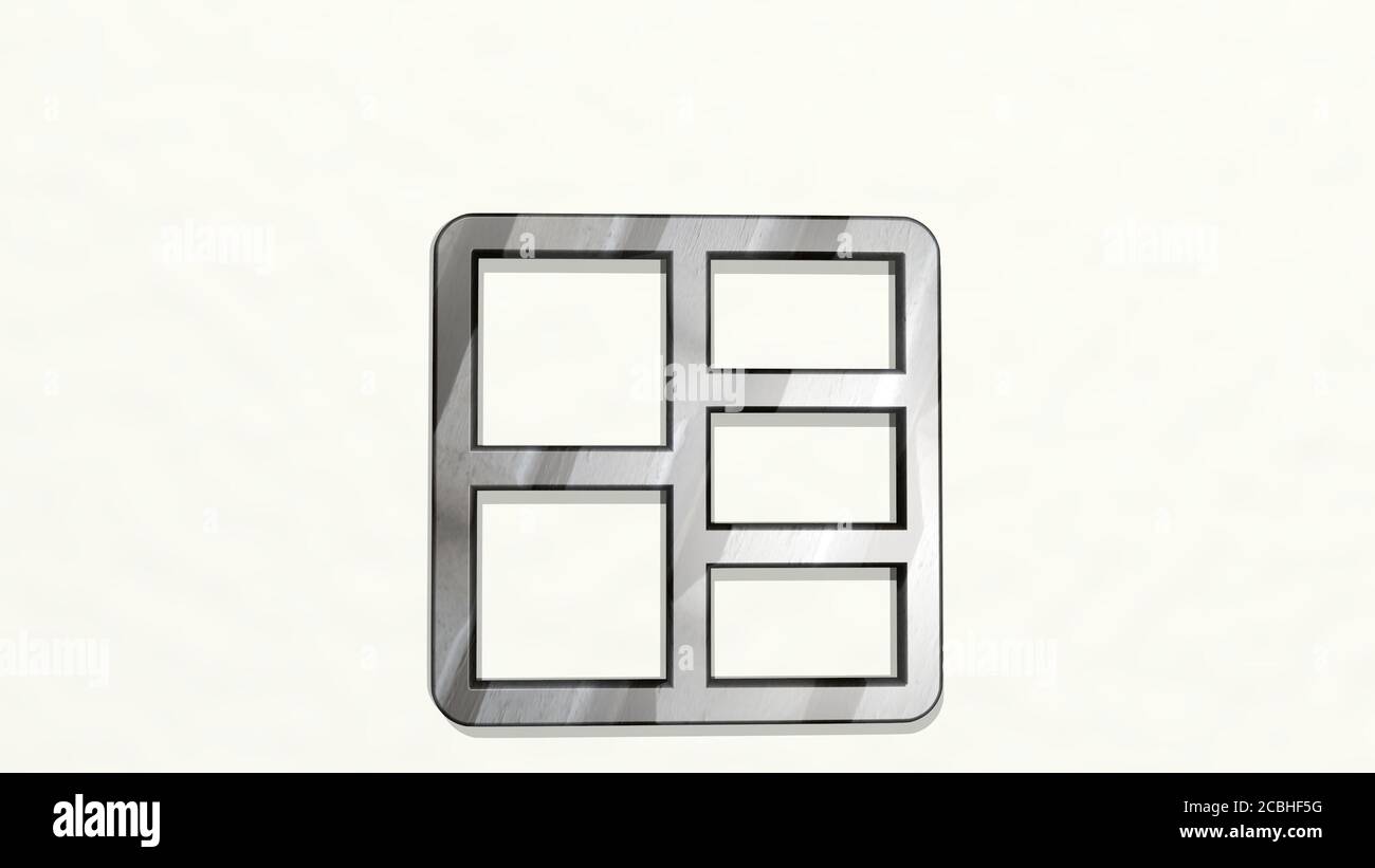 COMPOSITION LAYOUT 3D icon on the wall - 3D illustration for background ...