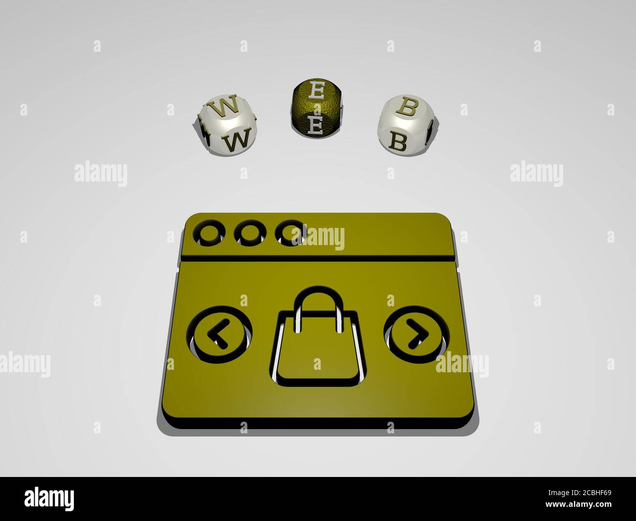 WEB circular text of separate letters around the 3D icon - 3D ...