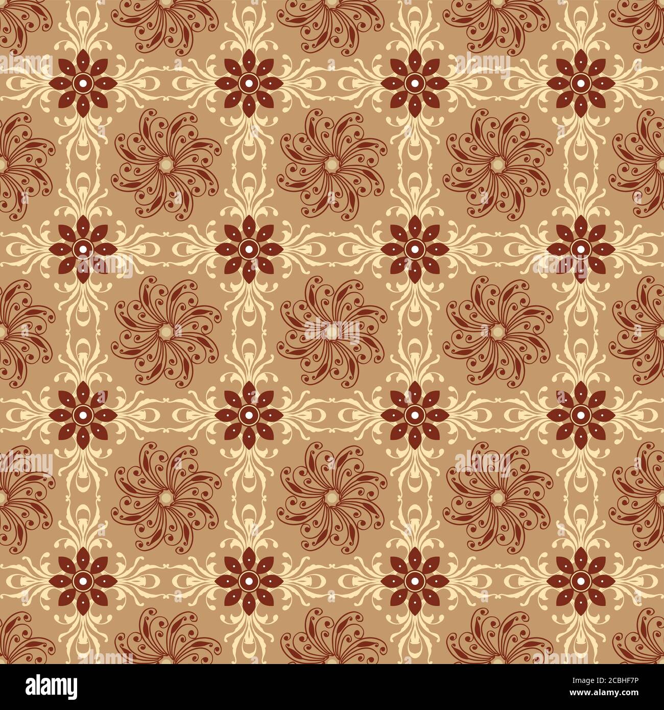 Beautiful motifs design of Java batik with seamless mocca color design ...