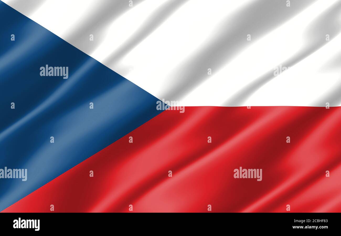 Silk wavy flag of Czech Republic graphic. Wavy Czechia flag 3D ...