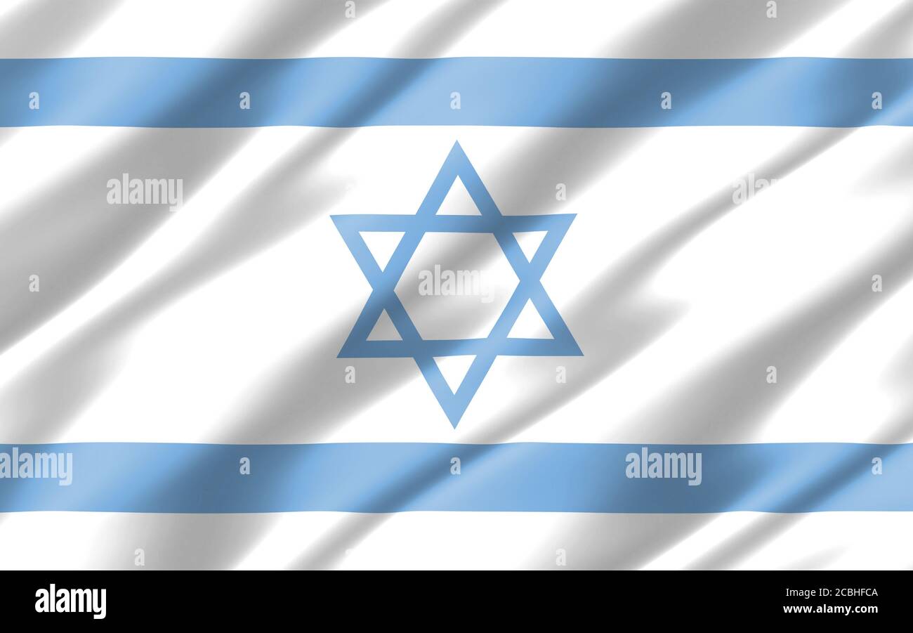 Silk wavy flag of Israel graphic. Wavy Israeli flag 3D illustration ...