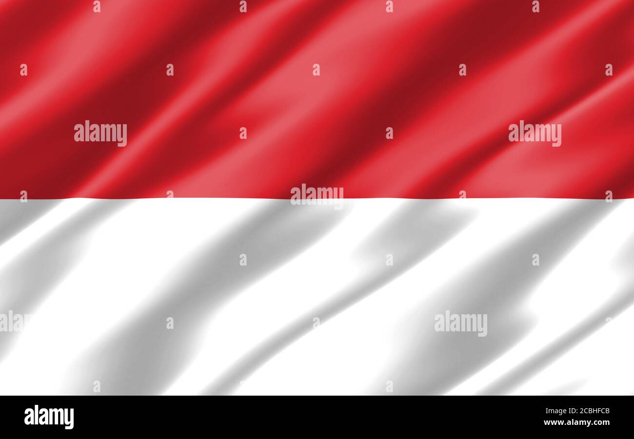Silk wavy flag of Indonesia graphic. Wavy Indonesian flag 3D ...