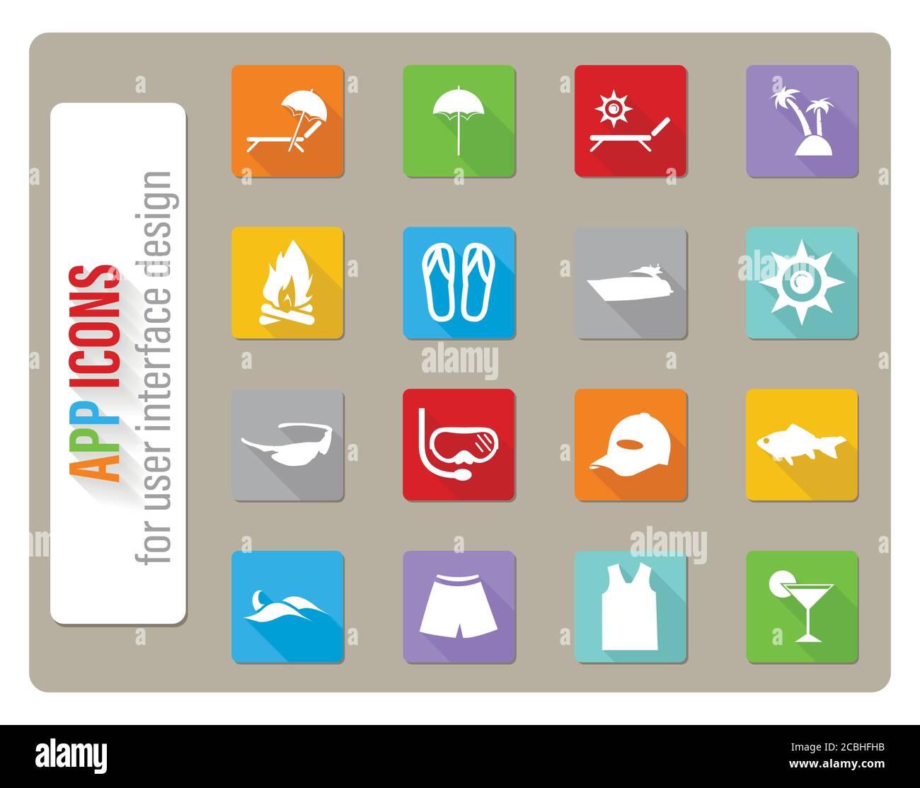 beach icon set Stock Vector Image & Art - Alamy