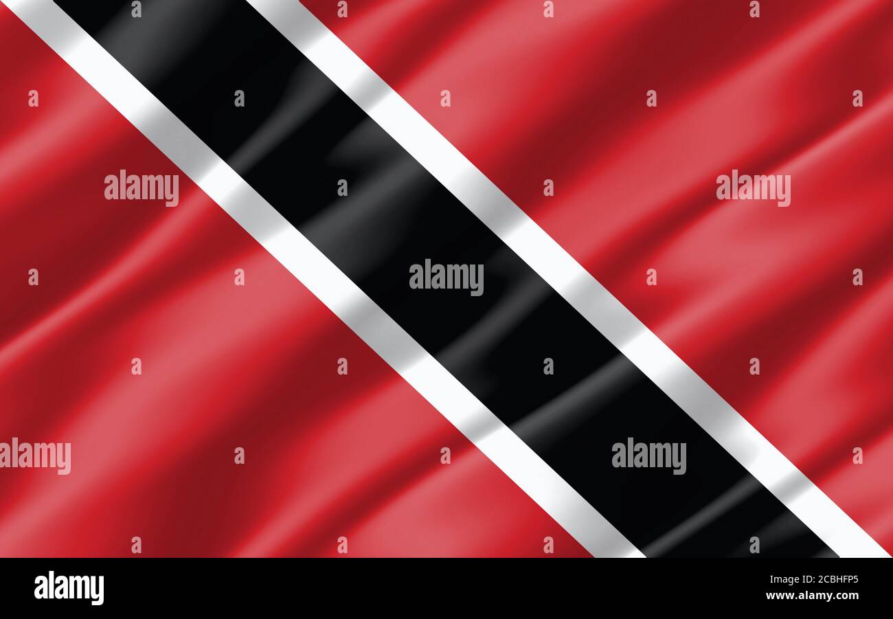 Silk wavy flag of Trinidad and Tobago graphic. Wavy Trinidadian and ...