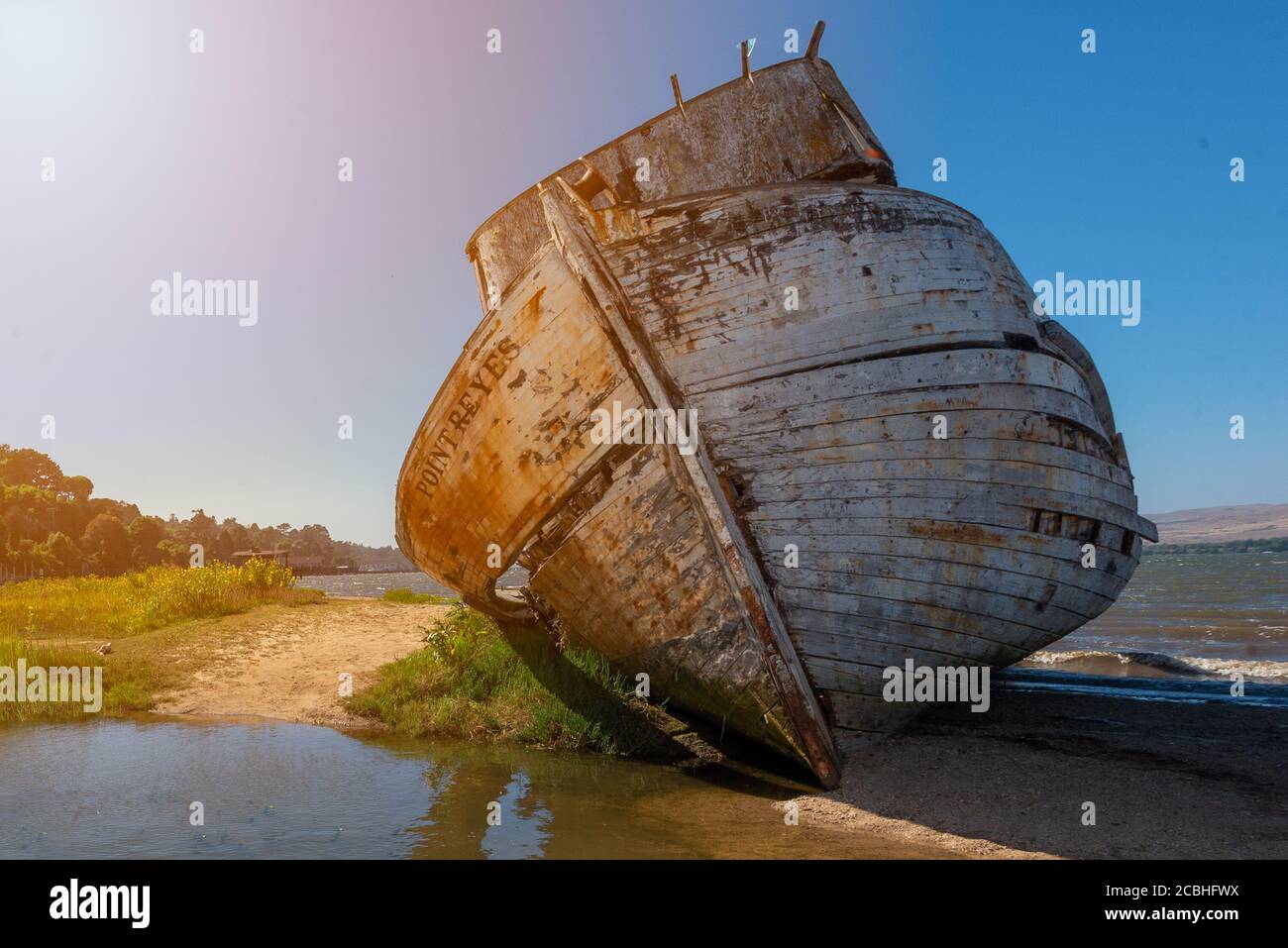 Shipwreck near Point Reyes National Seashore, Northern California. Copy ...