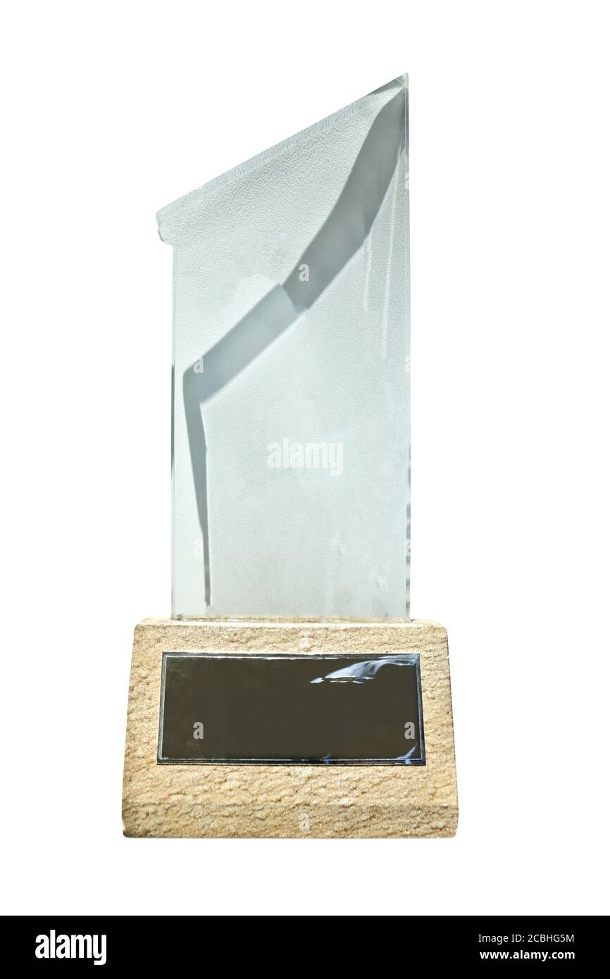 Stone based award on a white background Stock Photo - Alamy