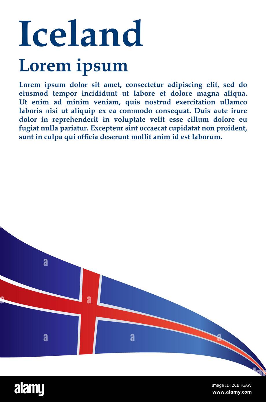 Flag of Iceland, Iceland. Template for award design, an official ...