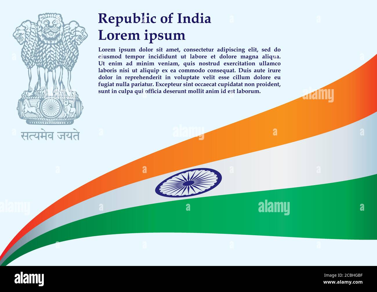 Flag of India, Republic of India. Template for award design, an ...