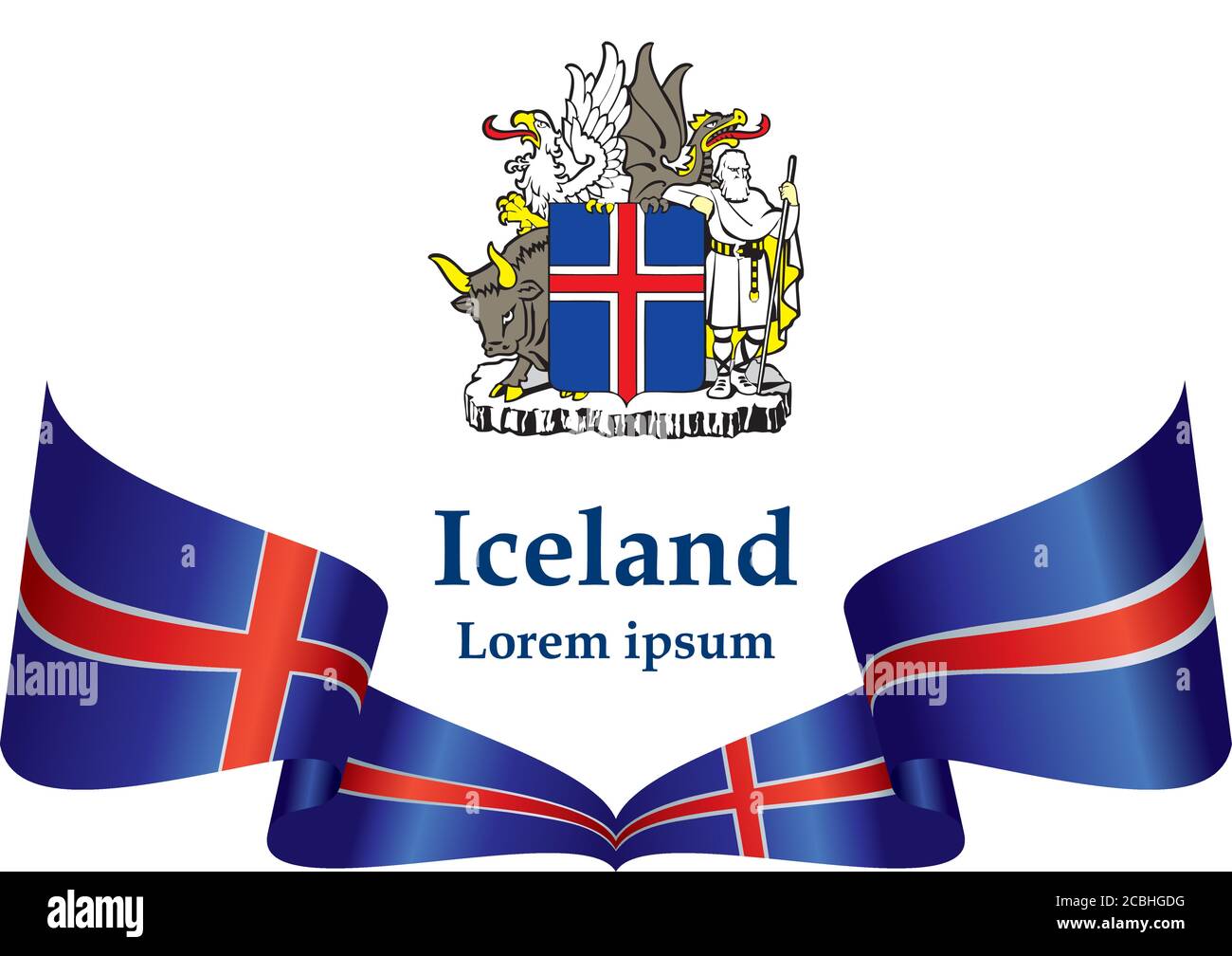 Flag of Iceland, Iceland. Template for award design, an official ...