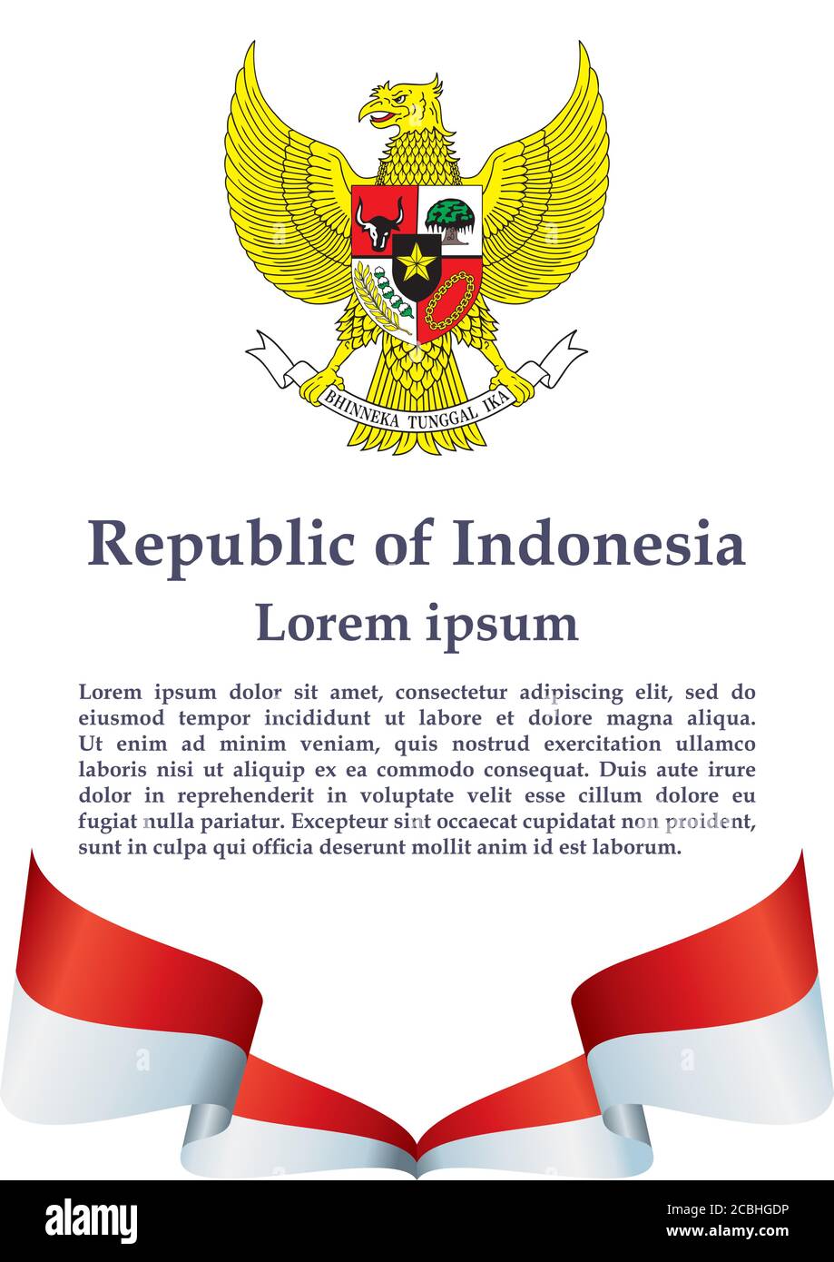 Flag of Indonesia, Republic of Indonesia. Template for award design, an ...
