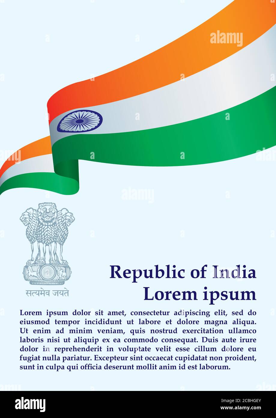 Flag of India, Republic of India. Template for award design, an ...
