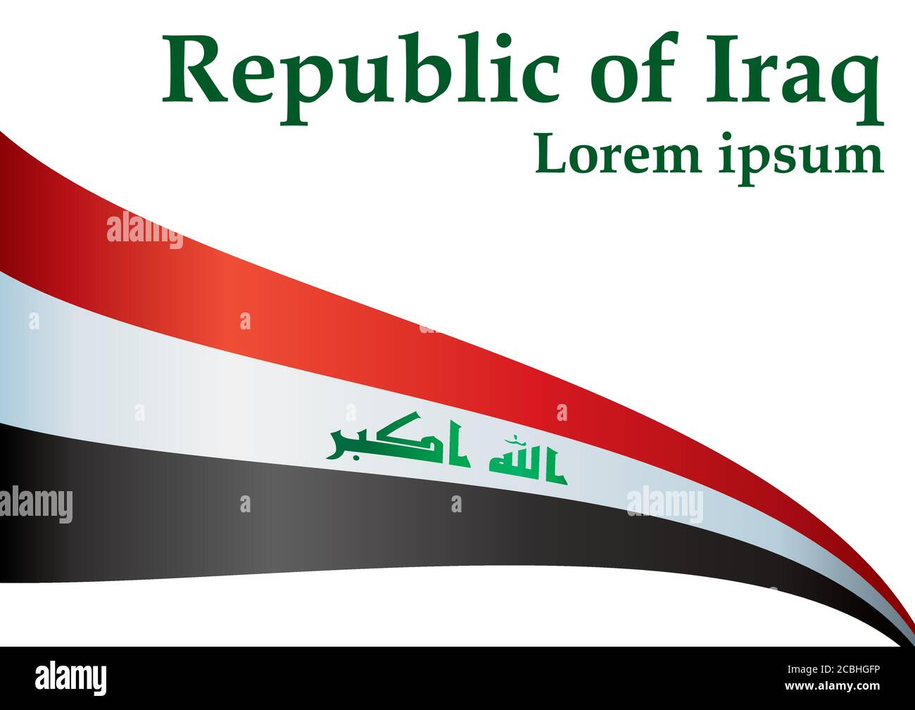 Flag of Iraq, Republic of Iraq. Template for award design, an official ...