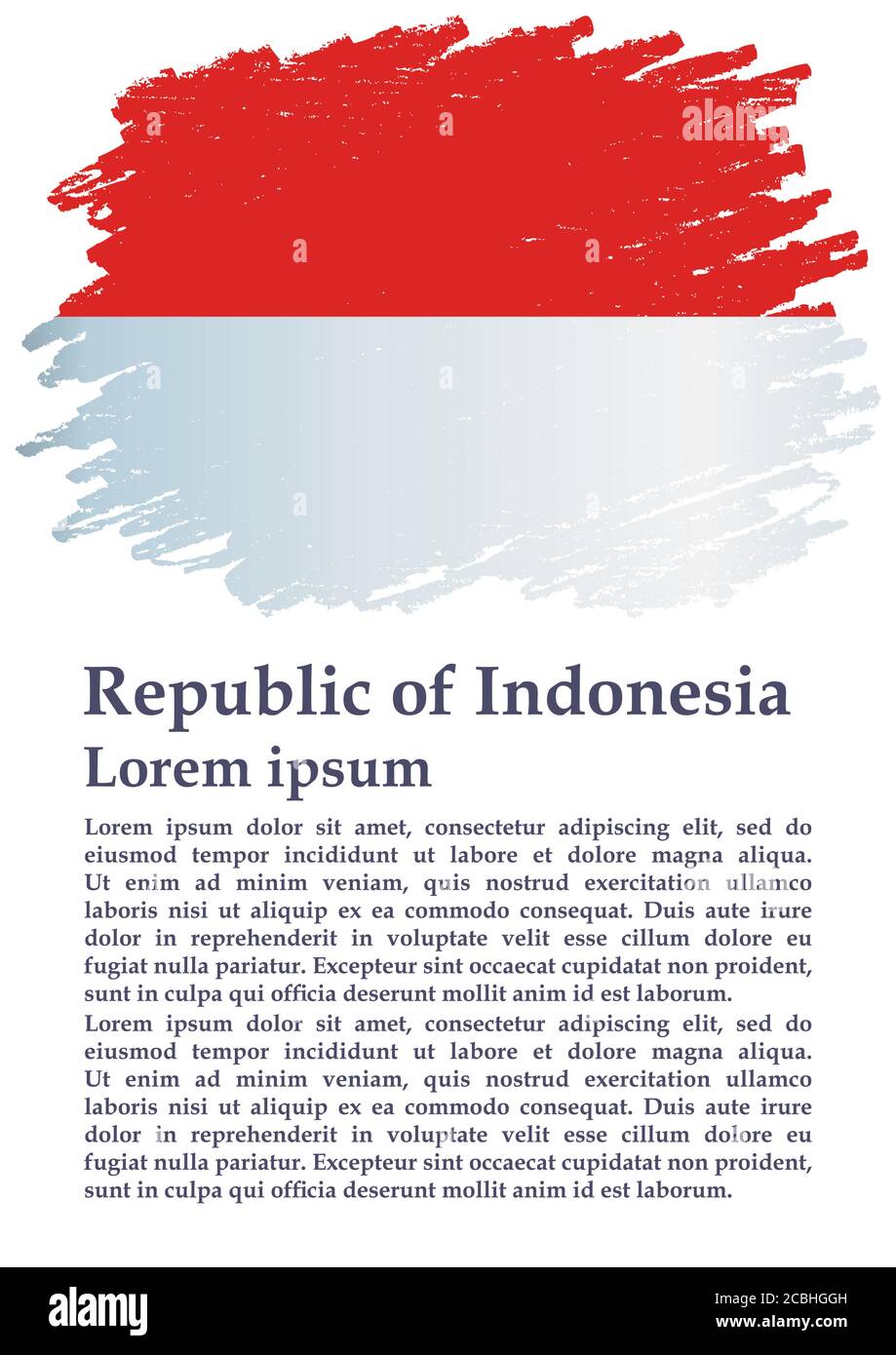 Flag of Indonesia, Republic of Indonesia. Template for award design, an ...