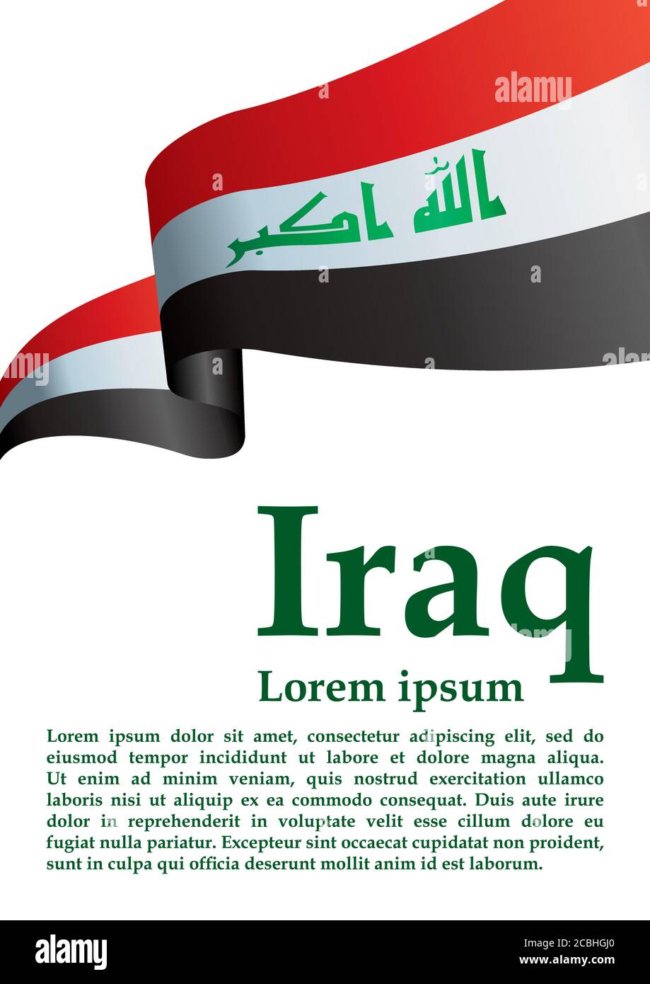Flag of Iraq, Republic of Iraq. Template for award design, an official ...