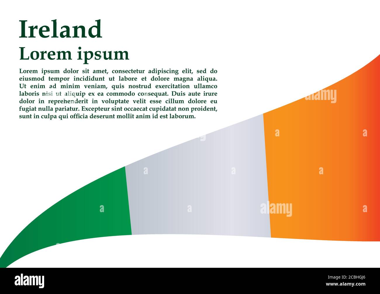 Flag of Ireland, Republic of Ireland. Template for award design, an ...