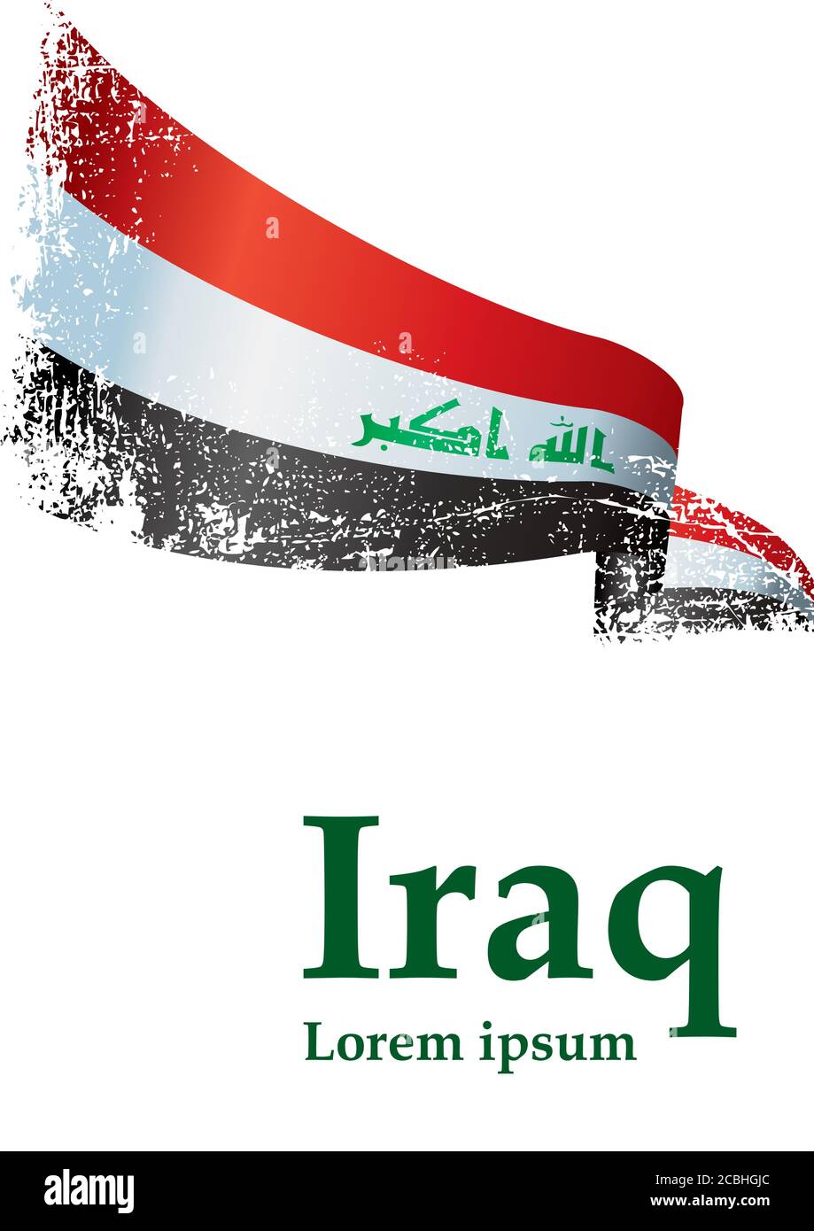 Flag of Iraq, Republic of Iraq. Template for award design, an official ...