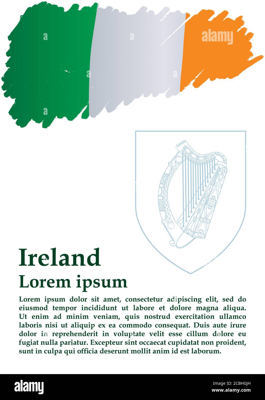 Flag of Ireland, Republic of Ireland. Template for award design, an ...