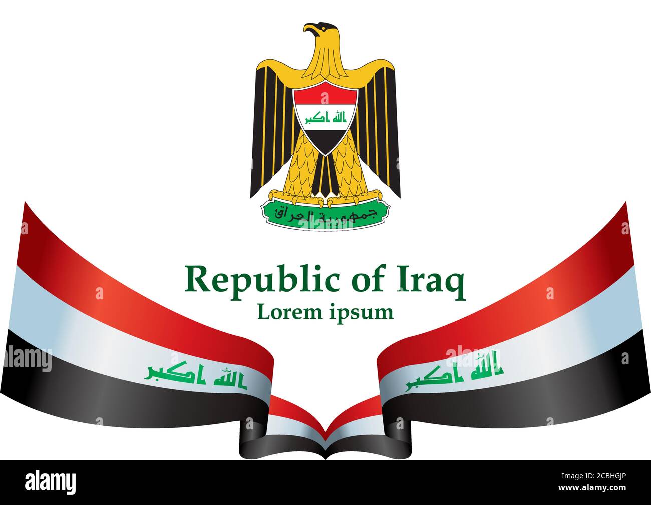 Flag Of Iraq Republic Of Iraq Template For Award Design An Official Document With The Flag Of