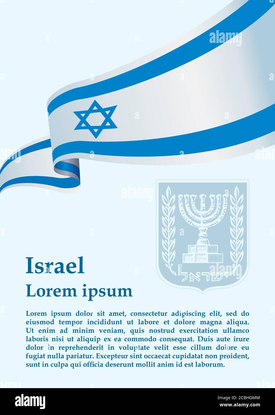 Flag of Israel, State of Israel, template for award design, an official ...