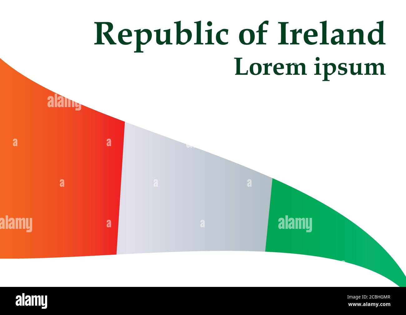 Flag of Ireland, Republic of Ireland. Template for award design, an ...