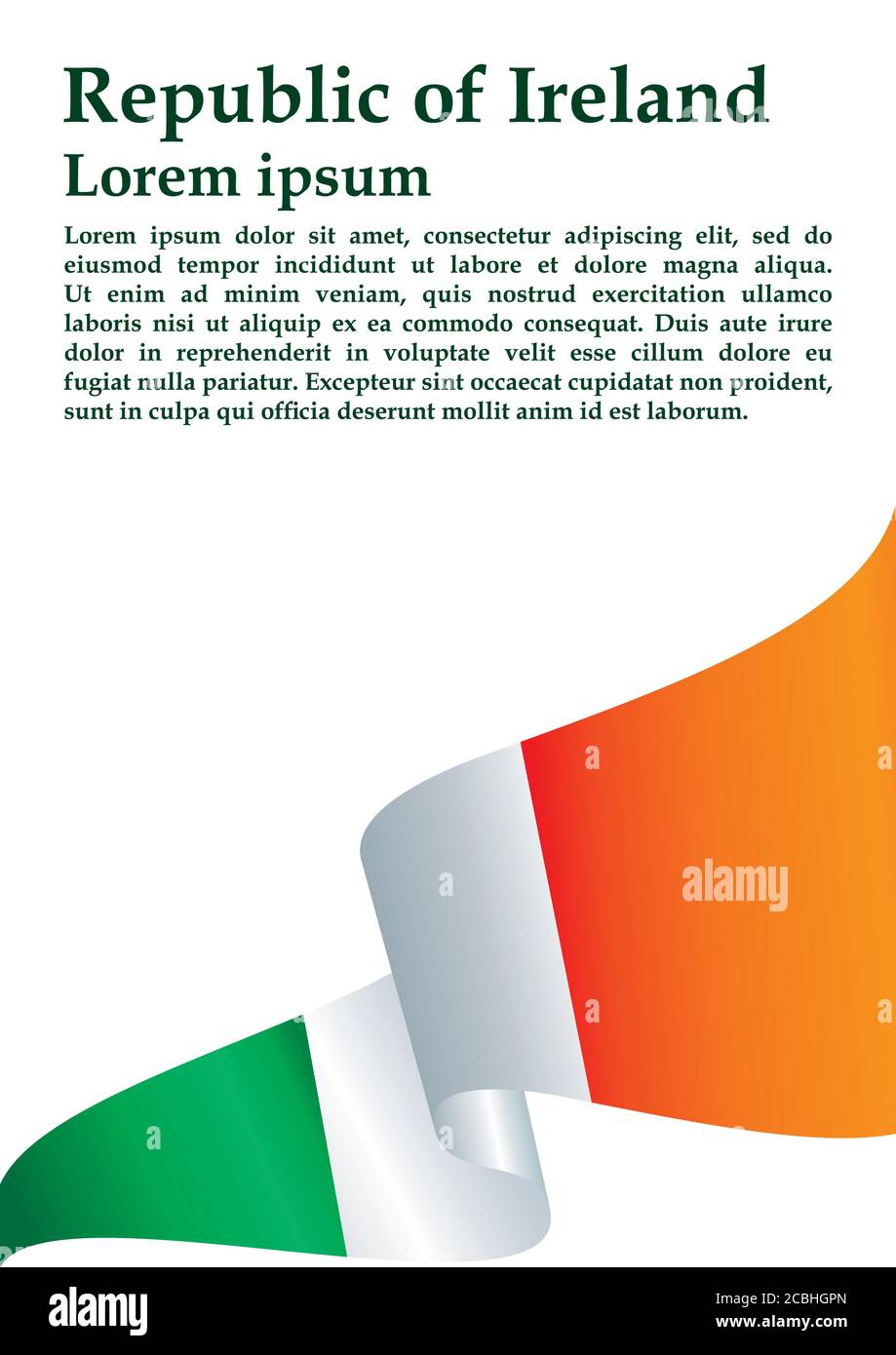 Flag of Ireland, Republic of Ireland. Template for award design, an ...