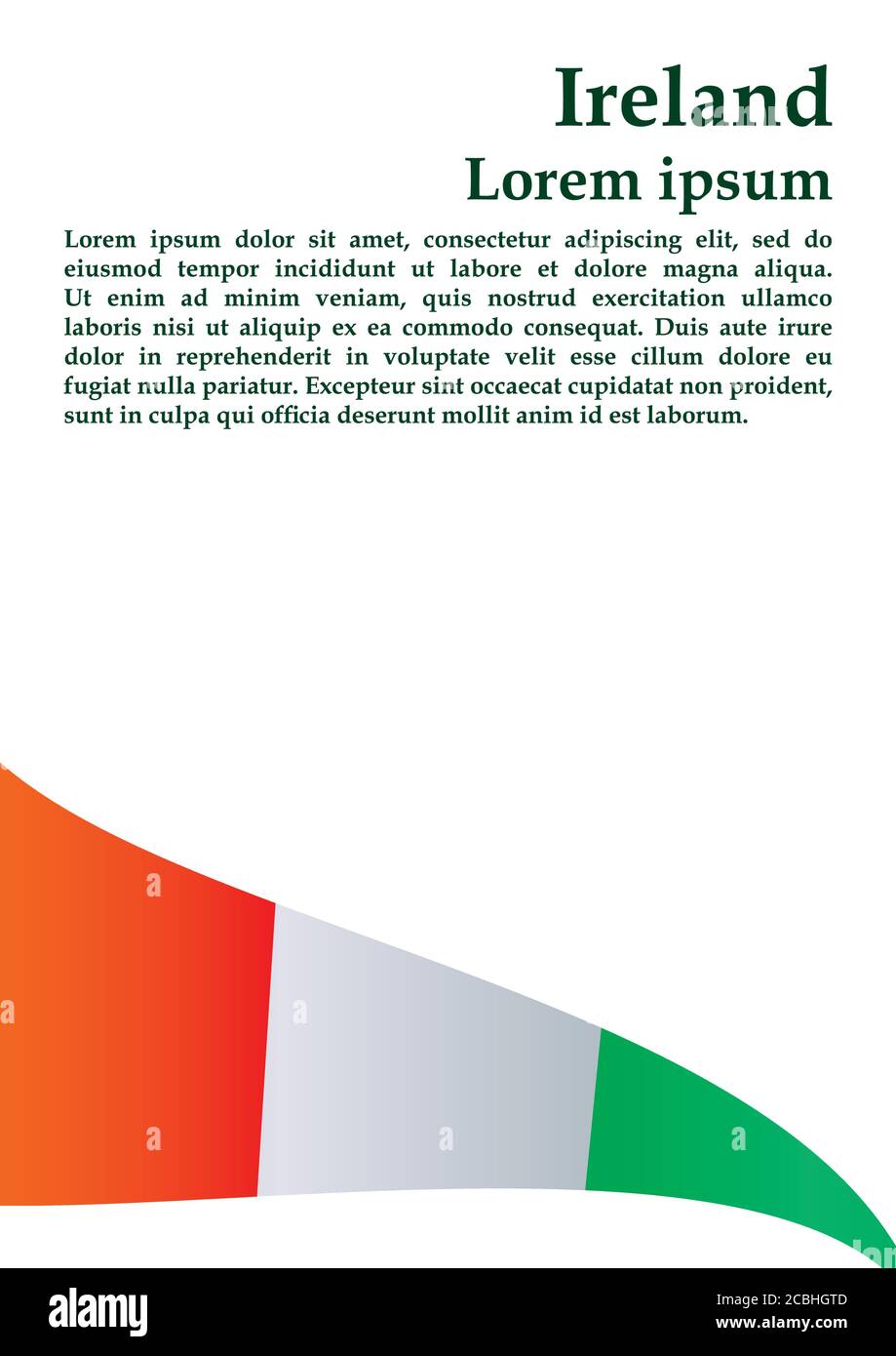 Flag of Ireland, Republic of Ireland. Template for award design, an ...