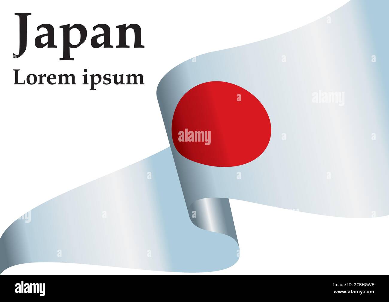 Flag of Japan, Land of the Rising Sun. Template for award design, an ...