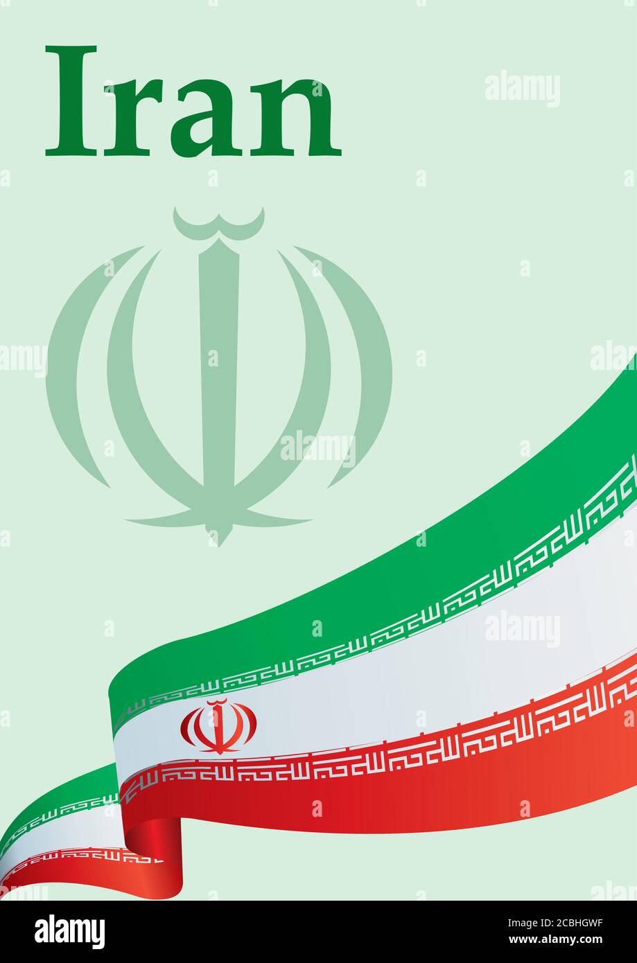 Flag Of Iran Islamic Republic Of Iran Bright Colorful Vector