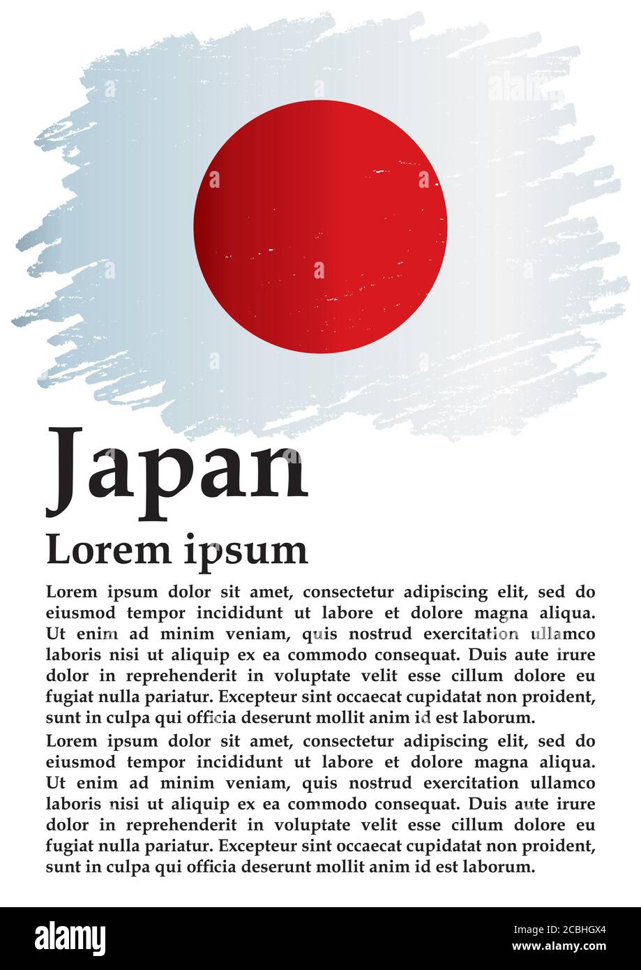 Flag of Japan, Land of the Rising Sun. Template for award design, an ...