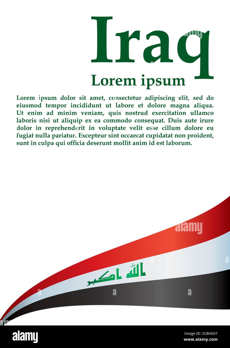 Flag of Iraq, Republic of Iraq. Template for award design, an official ...