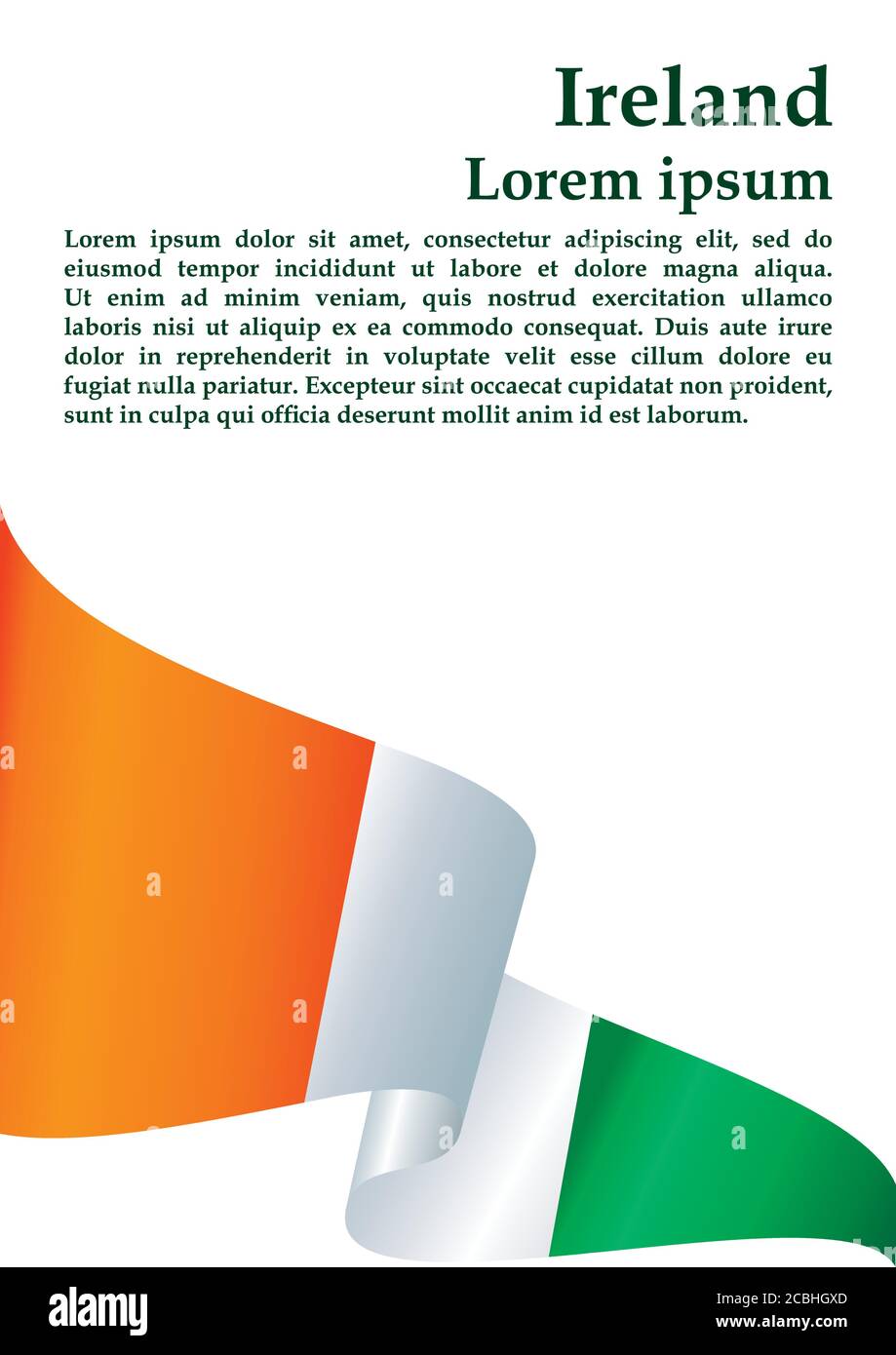 Flag of Ireland, Republic of Ireland. Template for award design, an ...