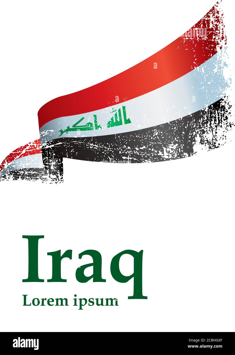 Flag of Iraq, Republic of Iraq. Template for award design, an official ...