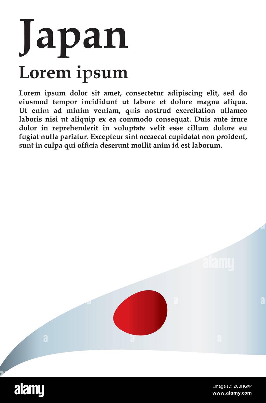Flag of Japan, Land of the Rising Sun. Template for award design, an ...