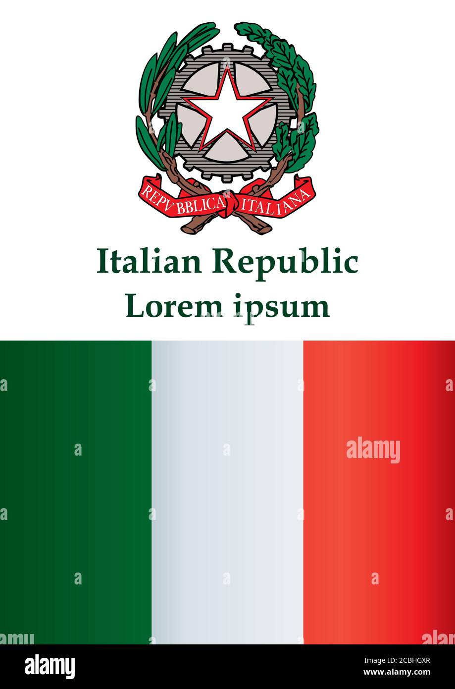 Flag of Italy, Italian Republic. Template for award design, an official ...