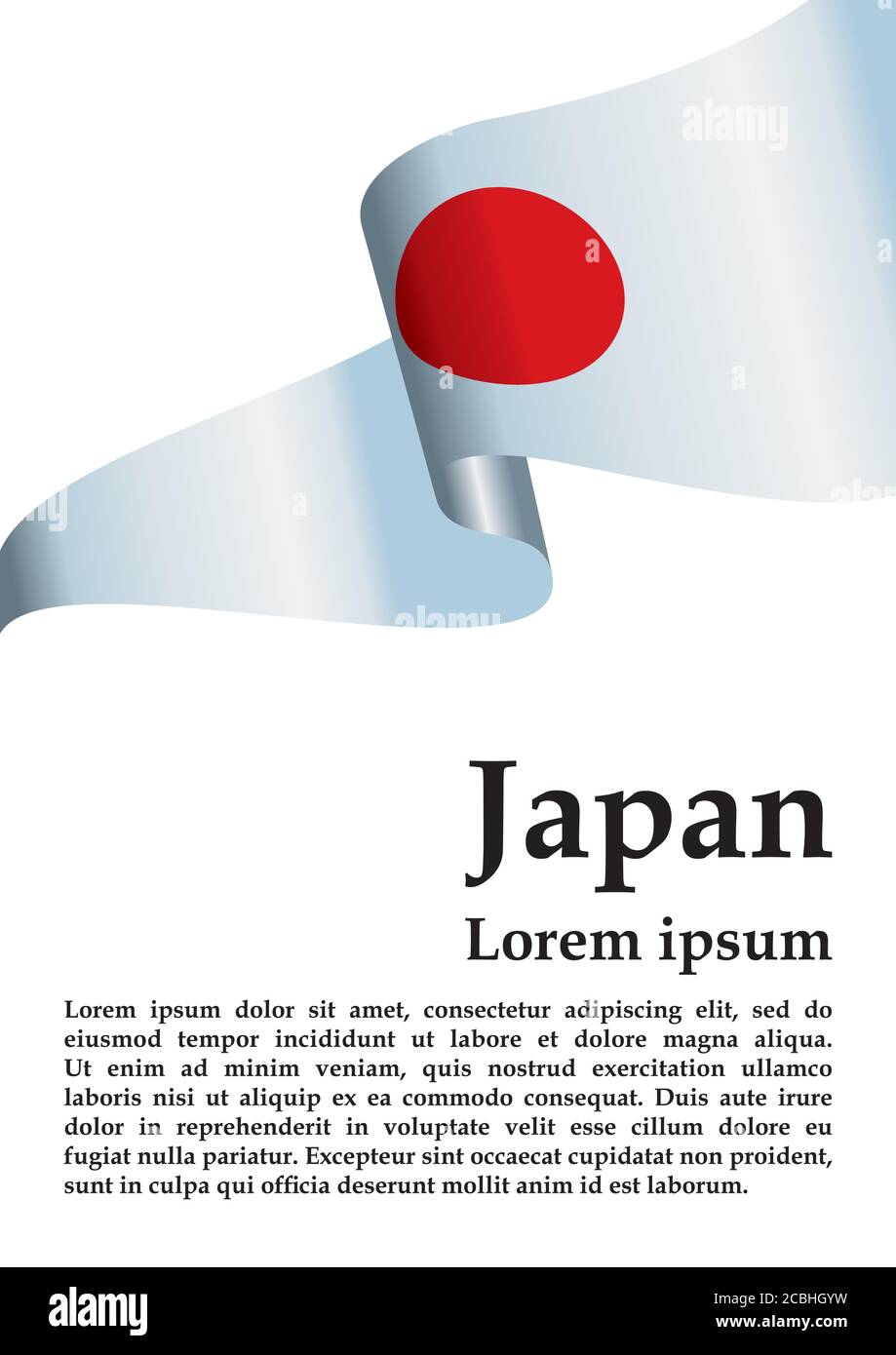 Flag of Japan, Land of the Rising Sun. Template for award design, an ...