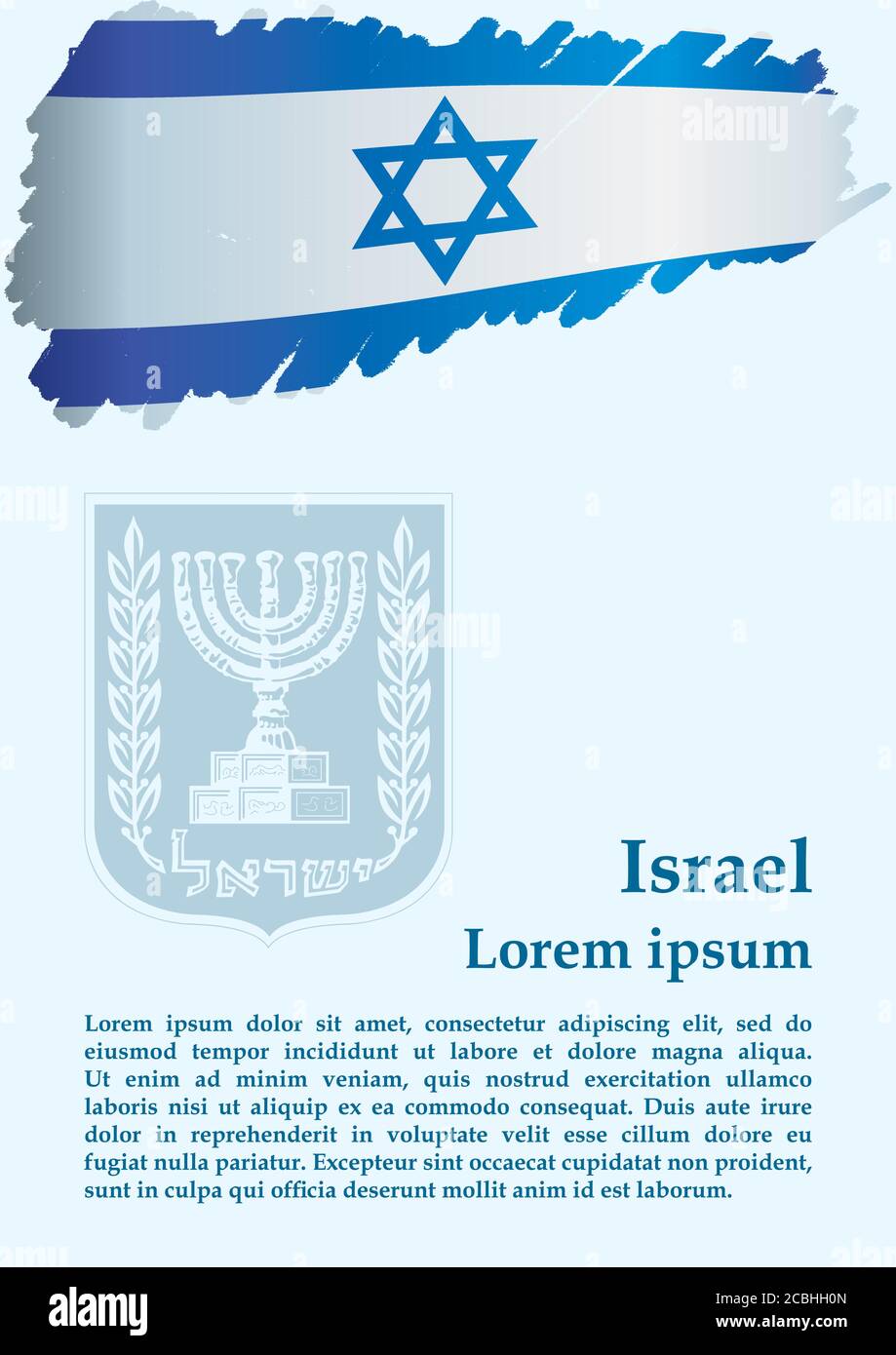 Flag of Israel, State of Israel, template for award design, an official ...
