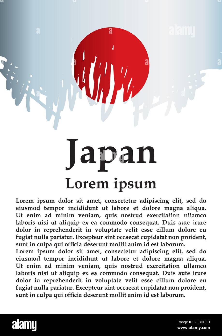 Flag of Japan, Land of the Rising Sun. Template for award design, an ...