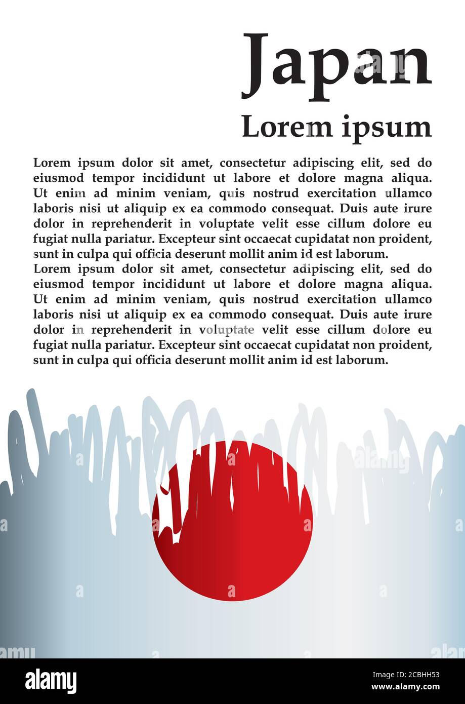 Flag of Japan, Land of the Rising Sun. Template for award design, an ...