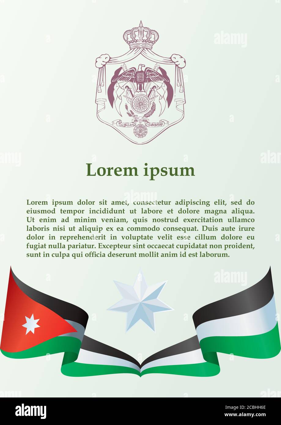 Flag of Jordan, Bright, colorful vector illustration Stock Vector Image ...