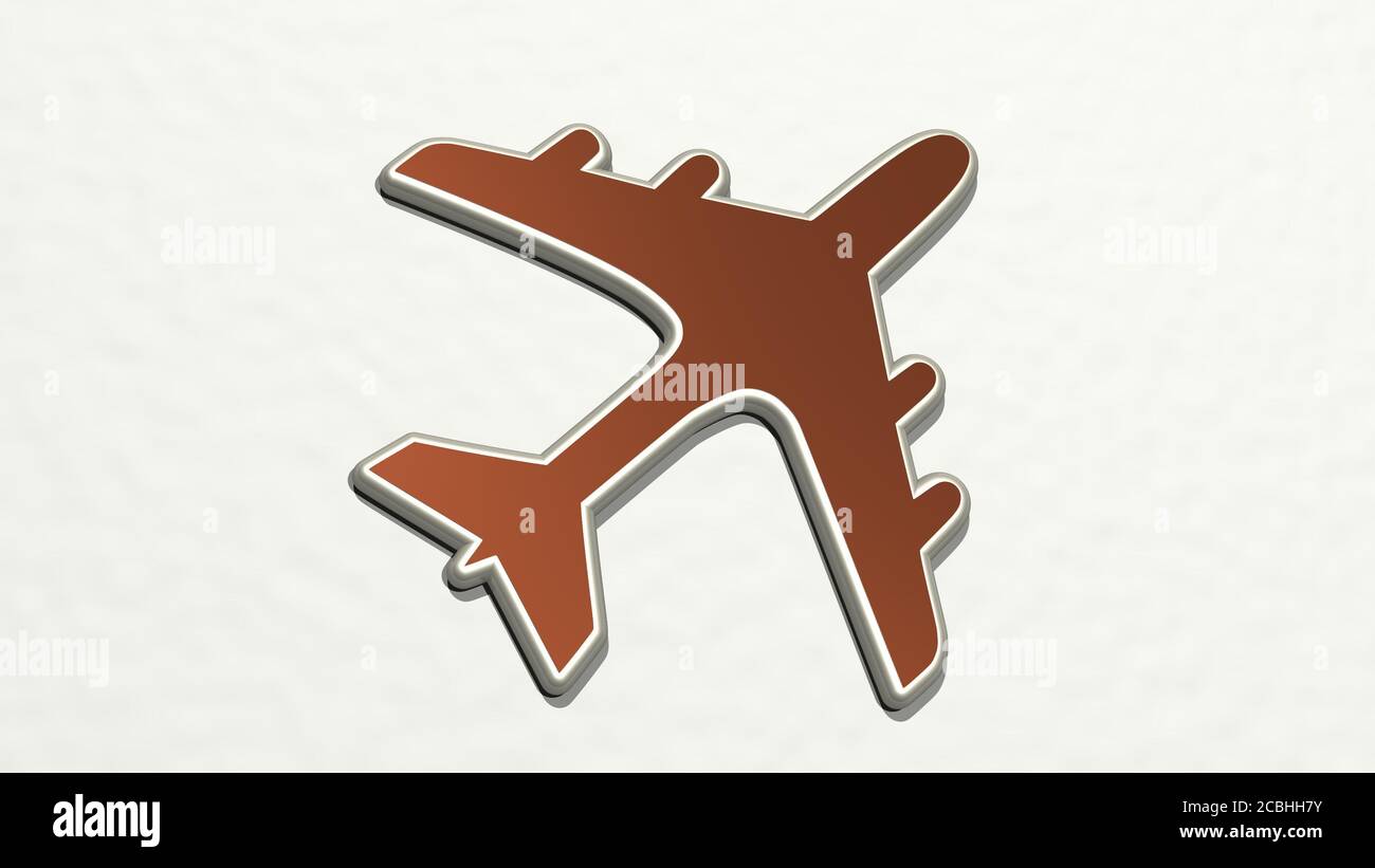 AEROPLANE 3D drawing icon - 3D illustration for airplane and aircraft ...