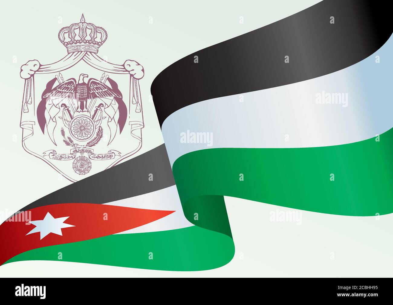 Flag of Jordan, Bright, colorful vector illustration Stock Vector Image ...